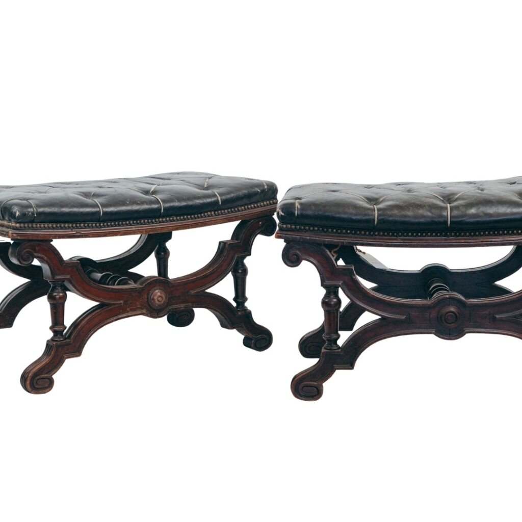 Pair of Vintage English Stools – Rolling Greens